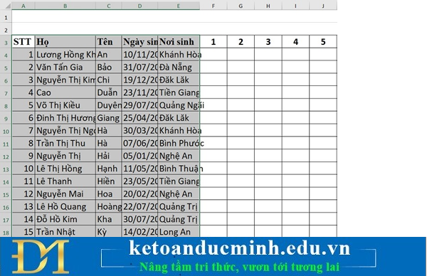 Mẹo tự động điều chỉnh độ rộng ô trong Excel cực nhanh, đơn giản- KTĐM